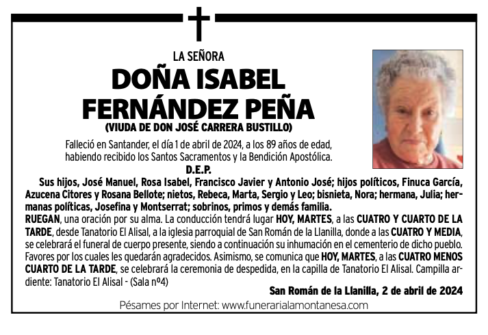 Doña Isabel Fernández Peña