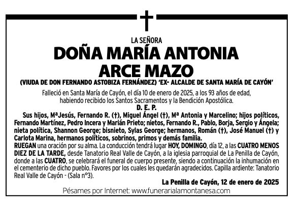 Doña María Antonia Arce Mazo